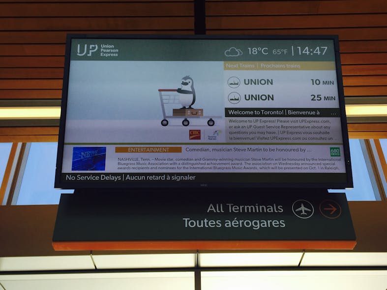 X2O Powers Visual Communications for Union Pearson Express Train ...