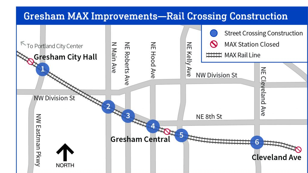 Gresham MAX Improvements project to upgrade rail crossings, improve ...
