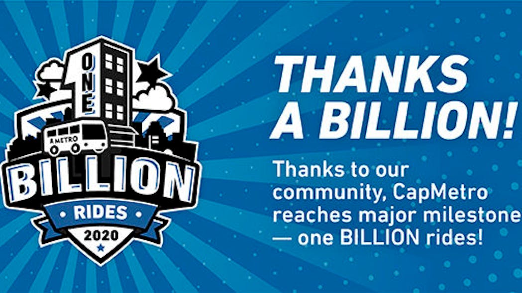 CapMetro reaches one billion rides milestone | Mass Transit