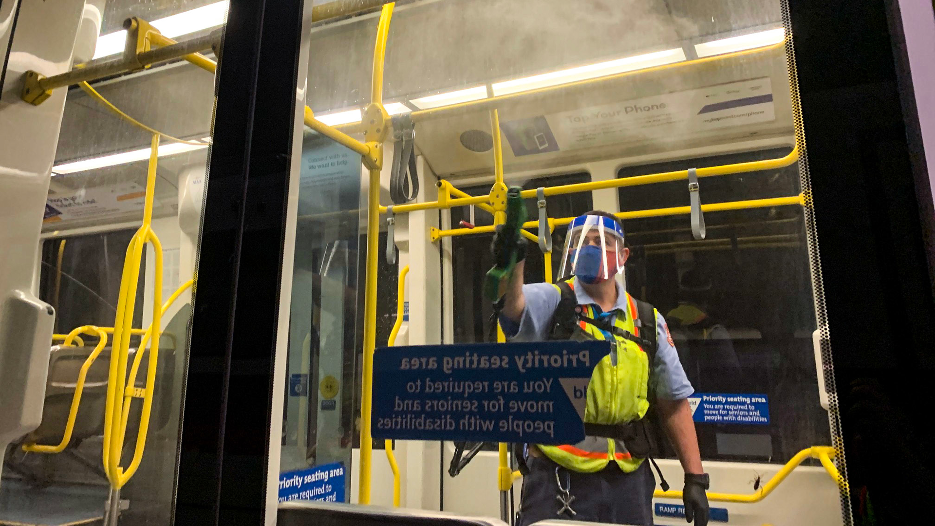 TriMet upgrades to electrostatic sprayers to disinfect trains | Mass ...