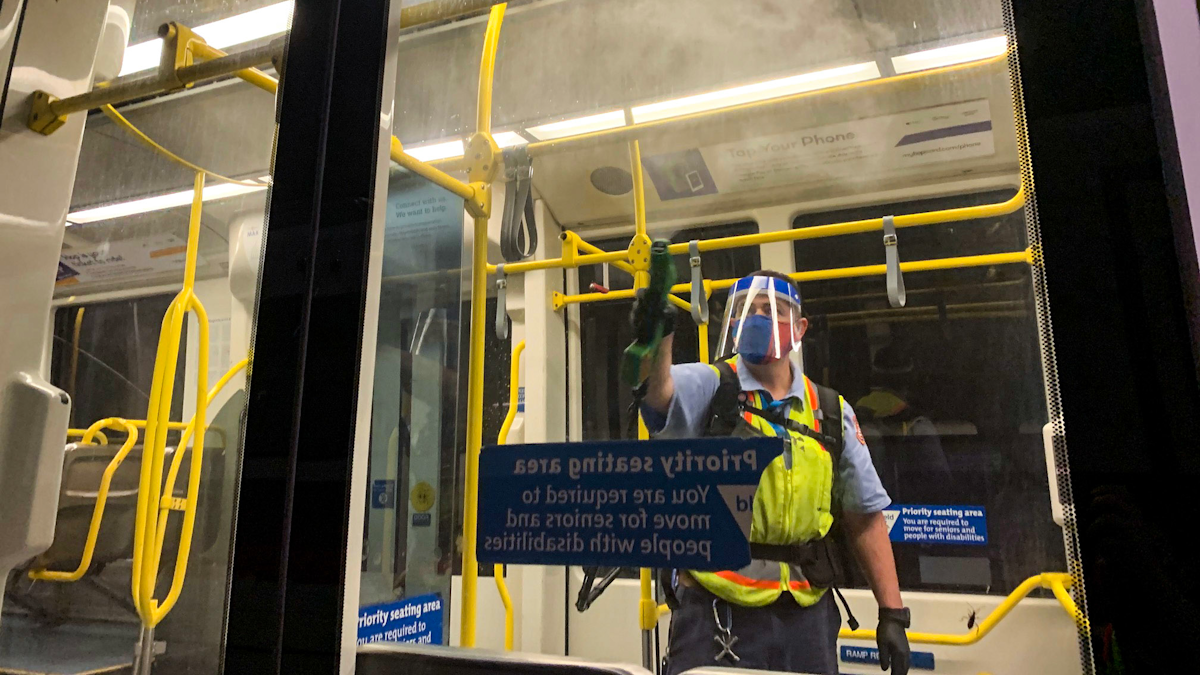 TriMet upgrades to electrostatic sprayers to disinfect trains | Mass ...