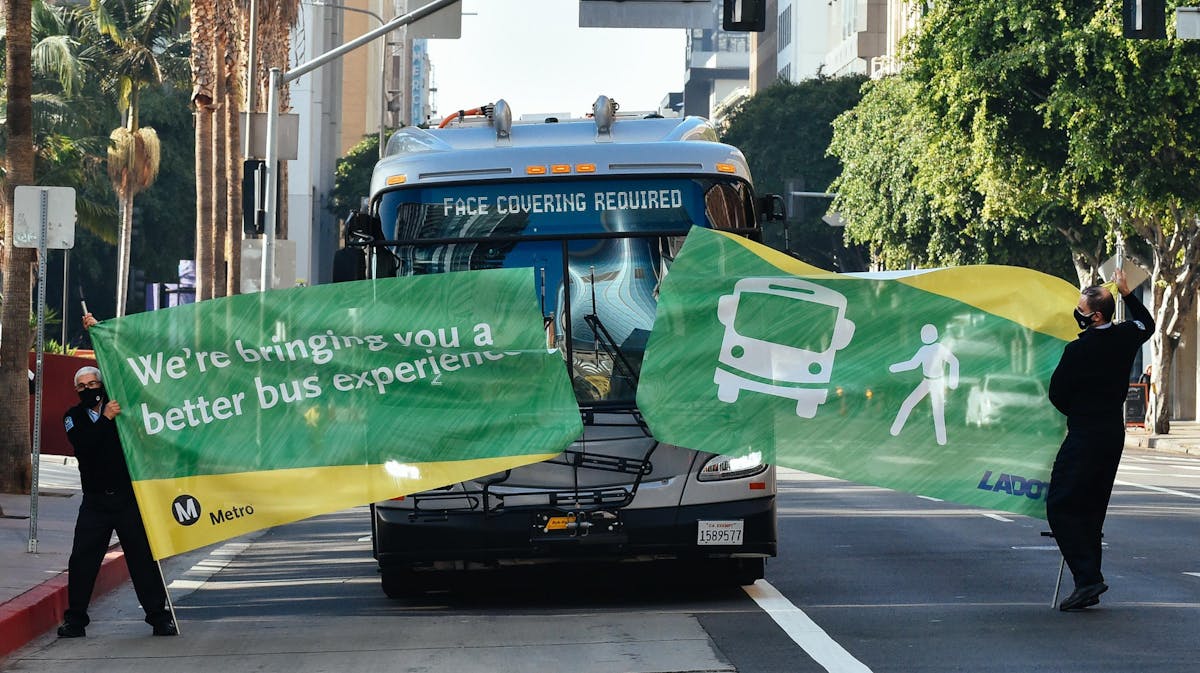 L.A. Metro’s new bus lanes debut in downtown | Mass Transit