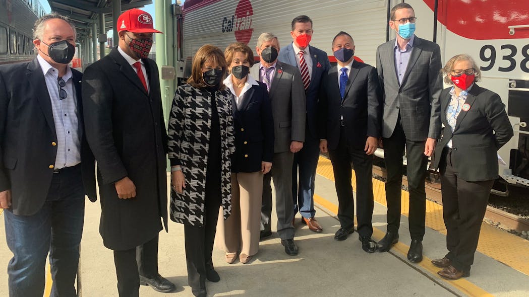 Caltrain celebrates installation of final foundation for ...