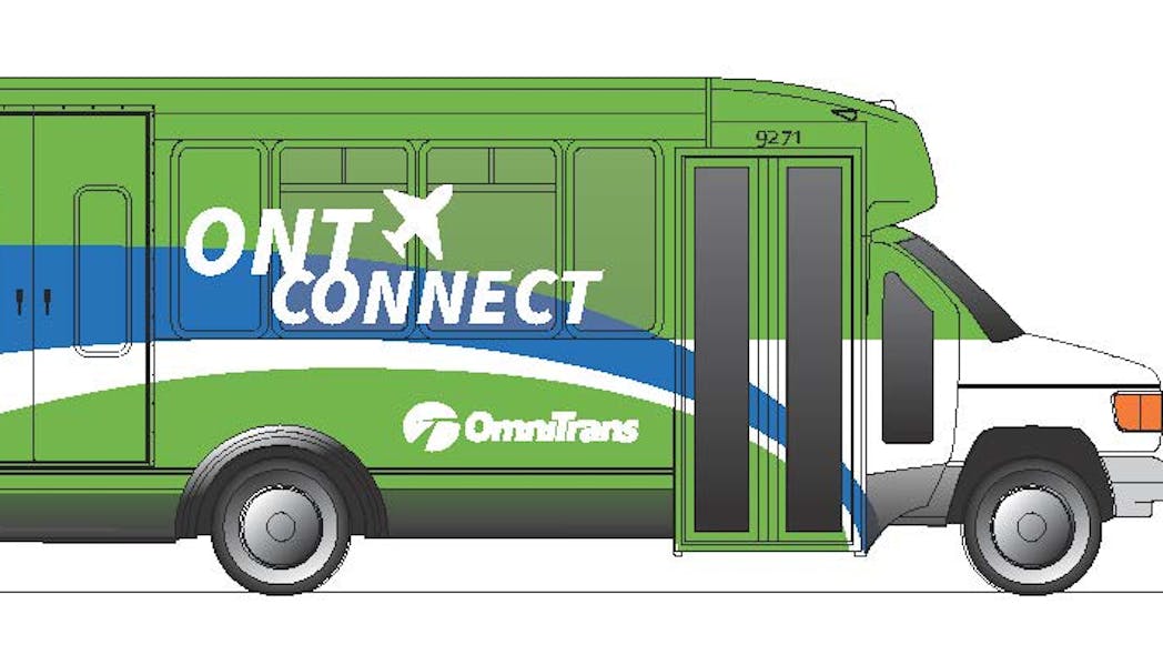 Omnitrans' ONT Connect Shuttle service links Cucamonga Metrolink Station with Ontario Airport ...