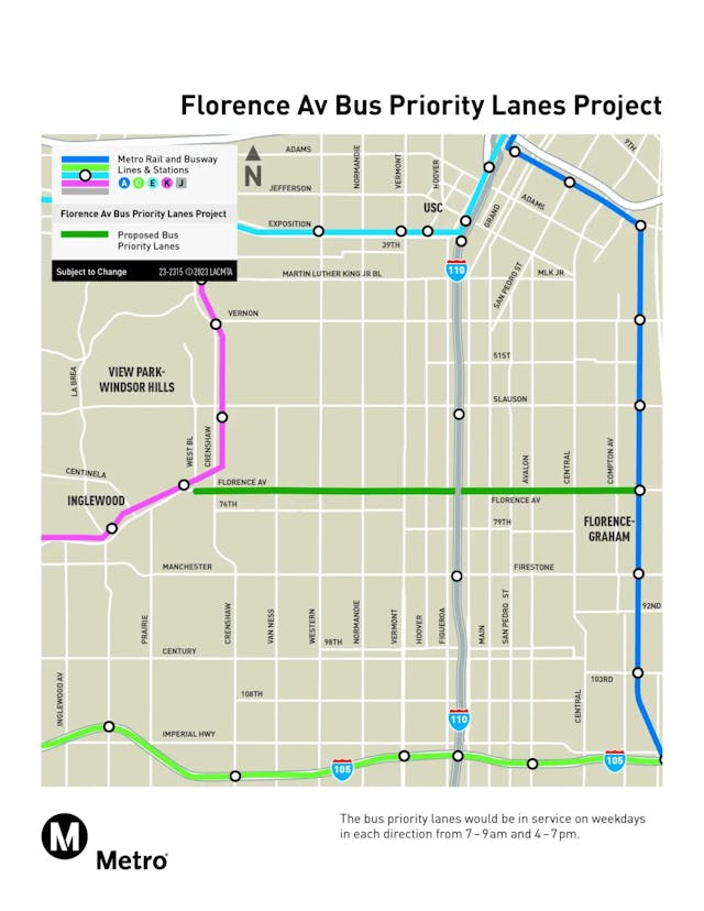 L.A. Metro to add new bus priority lanes along Florence Avenue from ...