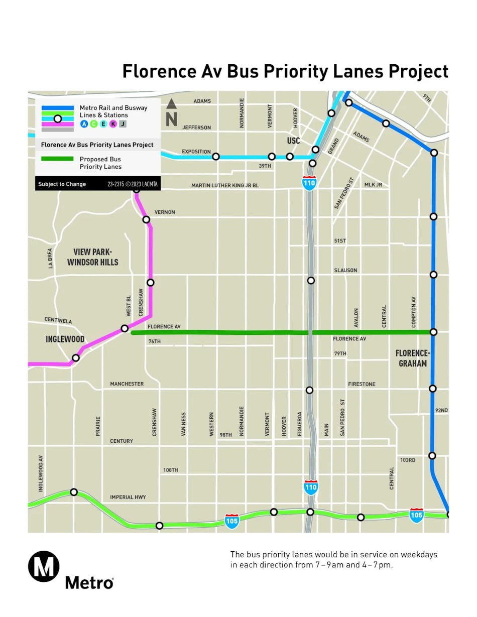 L.A. Metro to add new bus priority lanes along Florence Avenue from ...