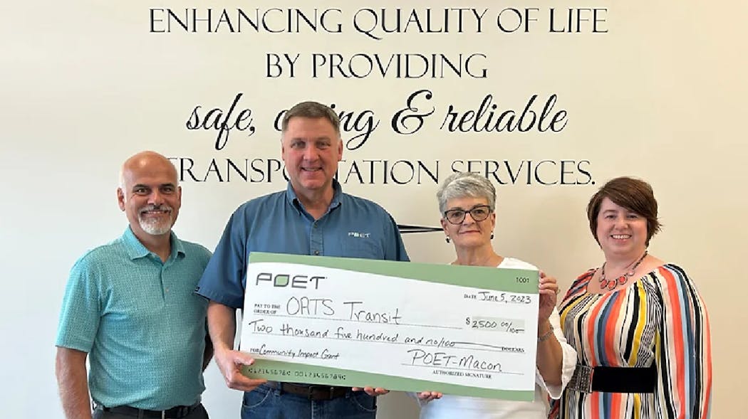 OATS Transit receives $2,500 donation from POET Bioprocessing | Mass ...