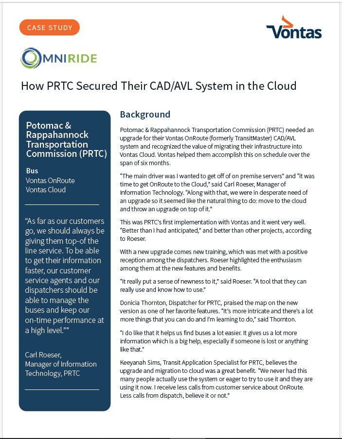 How PRTC Secured Their CAD/ AVL System in the Cloud | Mass Transit