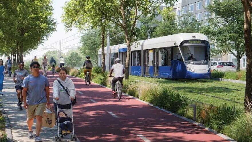 A rendering of the Austin Light Rail Phase 1 project.